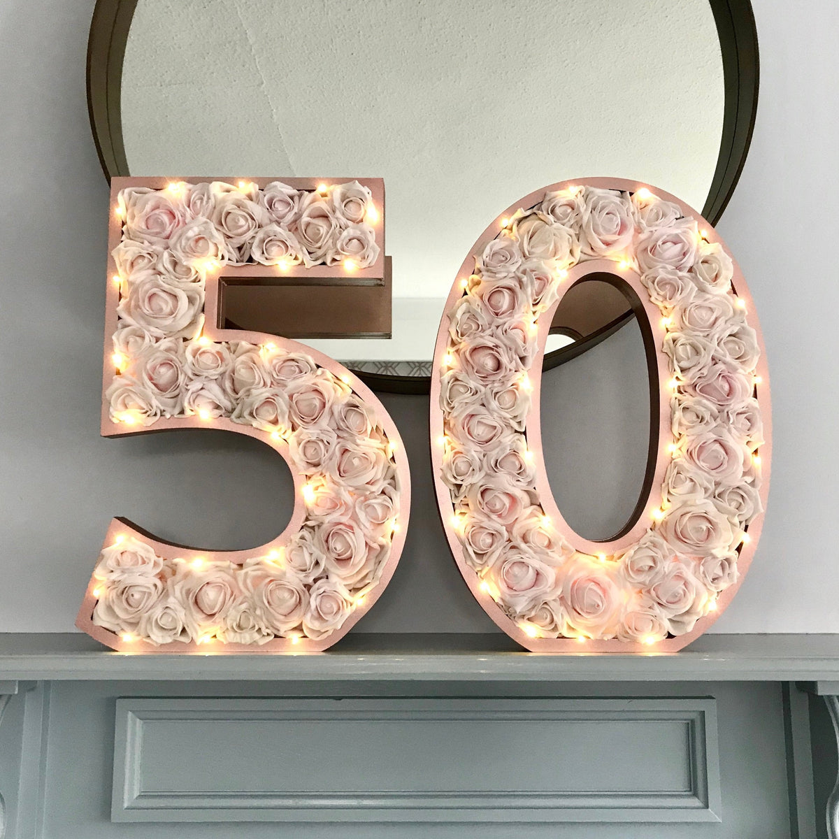 Large Floral Numbers, 50th Birthday Party – Love Letters by Analisa